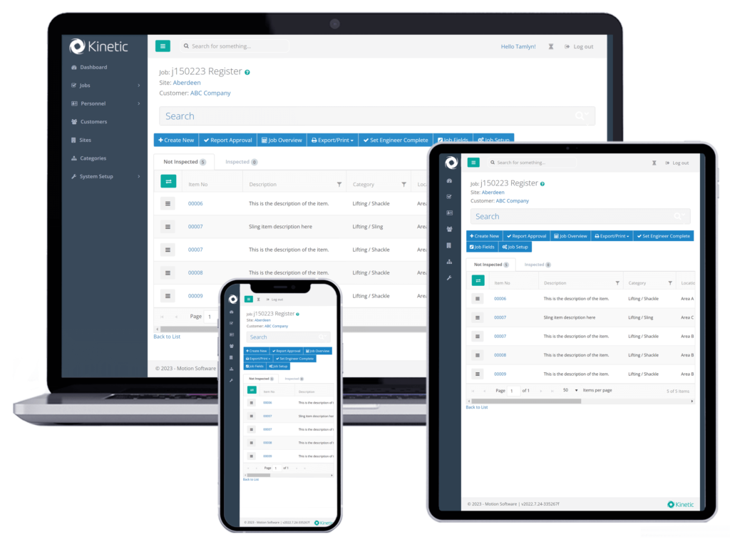 Dedicated Inspection Software - Motion Software